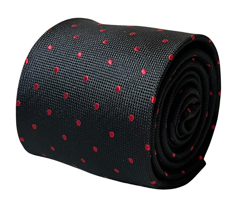 black tie with red pin spot design – W.H Taylor Shirtmakers