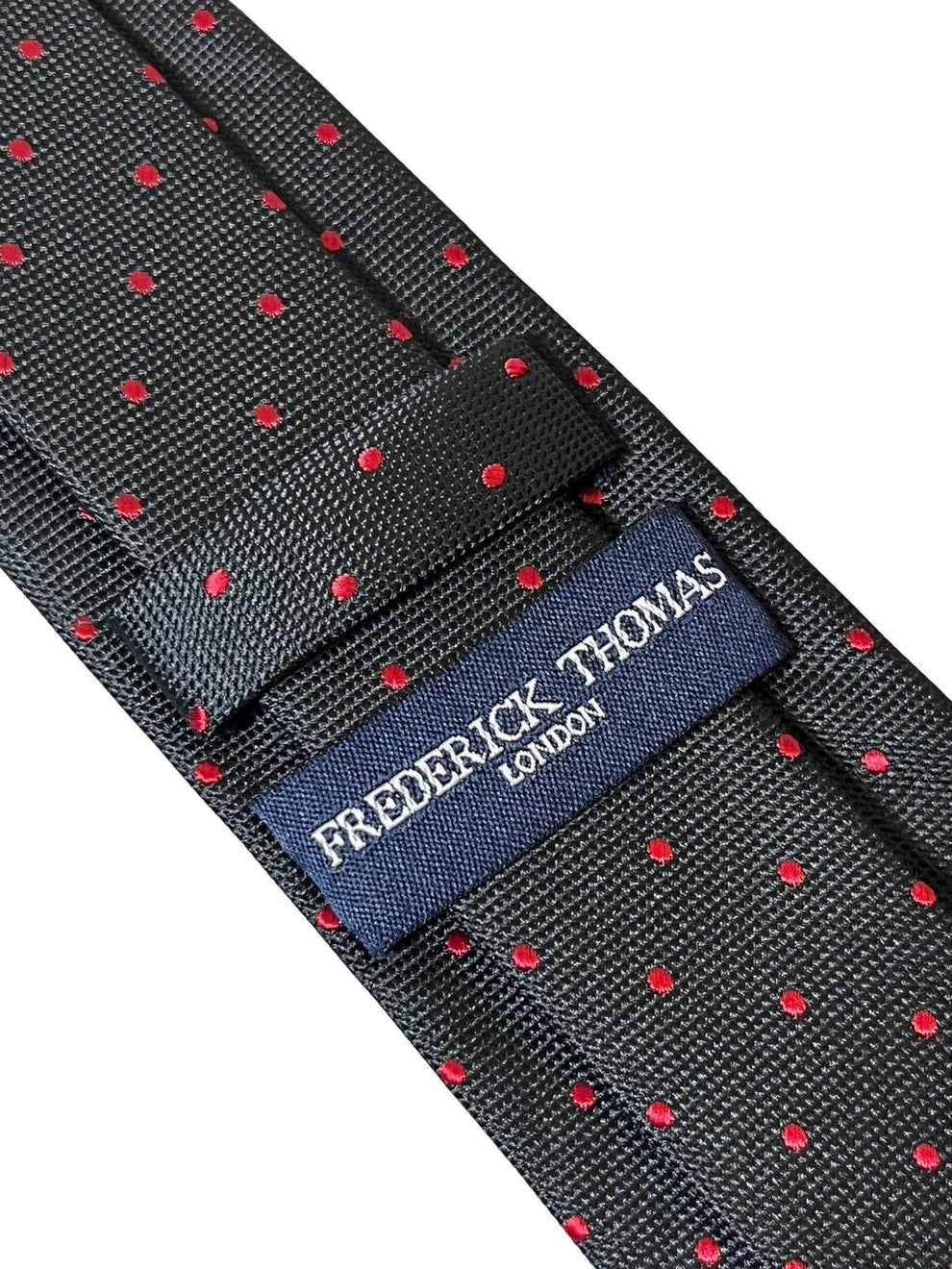 Black Tie with Red Pin Spot Design – W.H Taylor Shirtmakers
