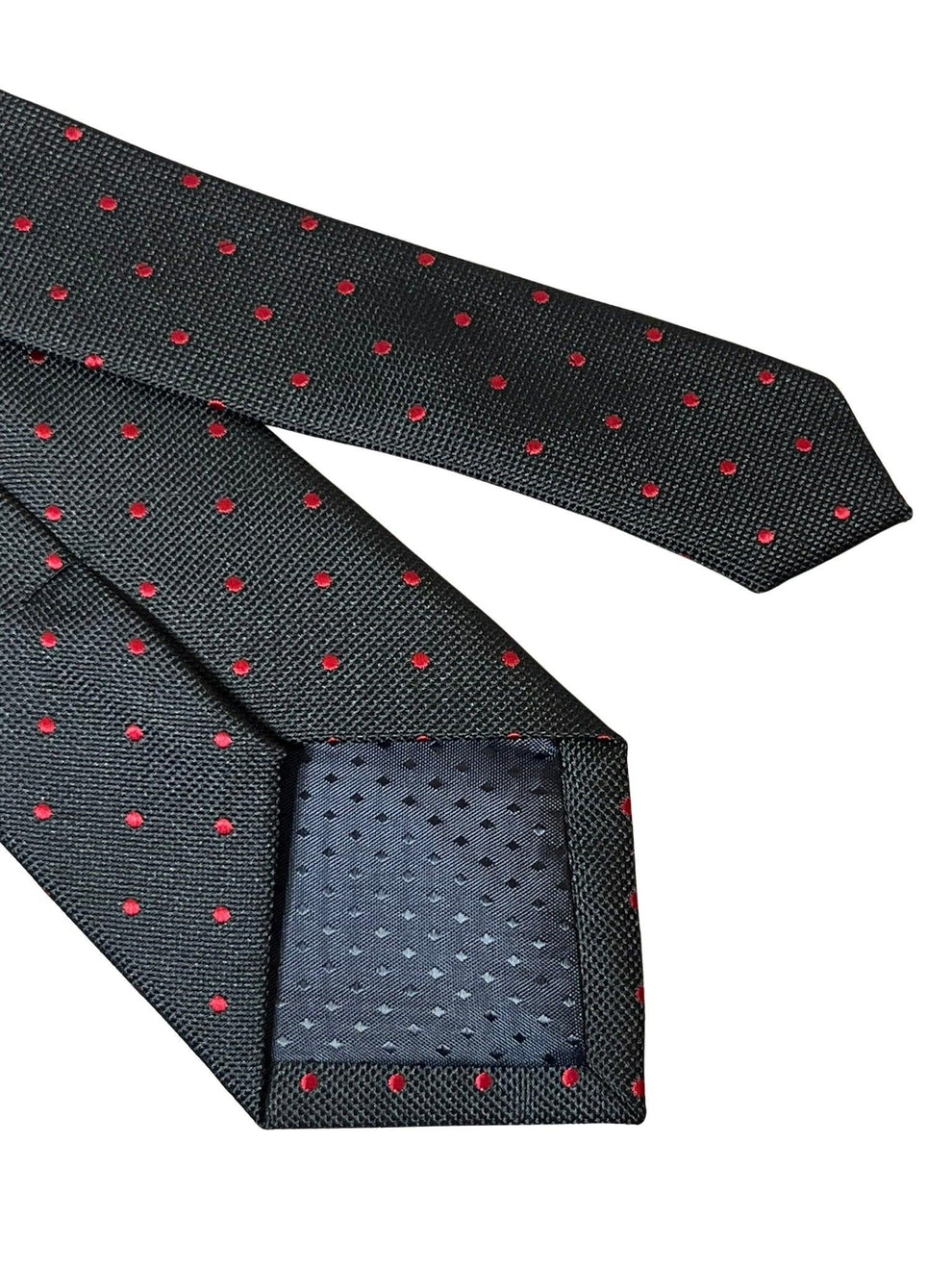 Black Tie with Red Pin Spot Design – W.H Taylor Shirtmakers