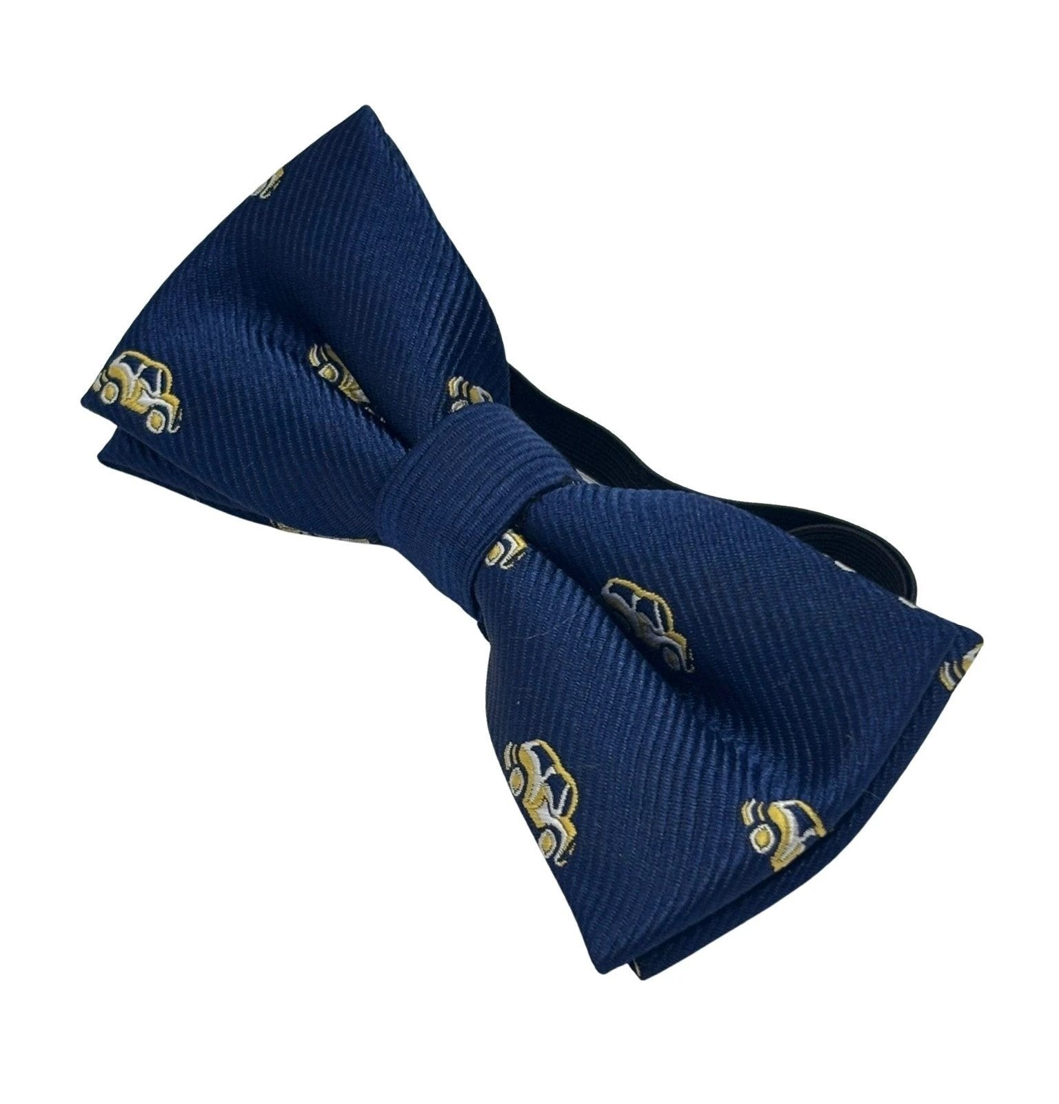 Navy Blue Kids Bow Tie With Yellow Taxi Car Design – W.H Taylor Shirtmakers