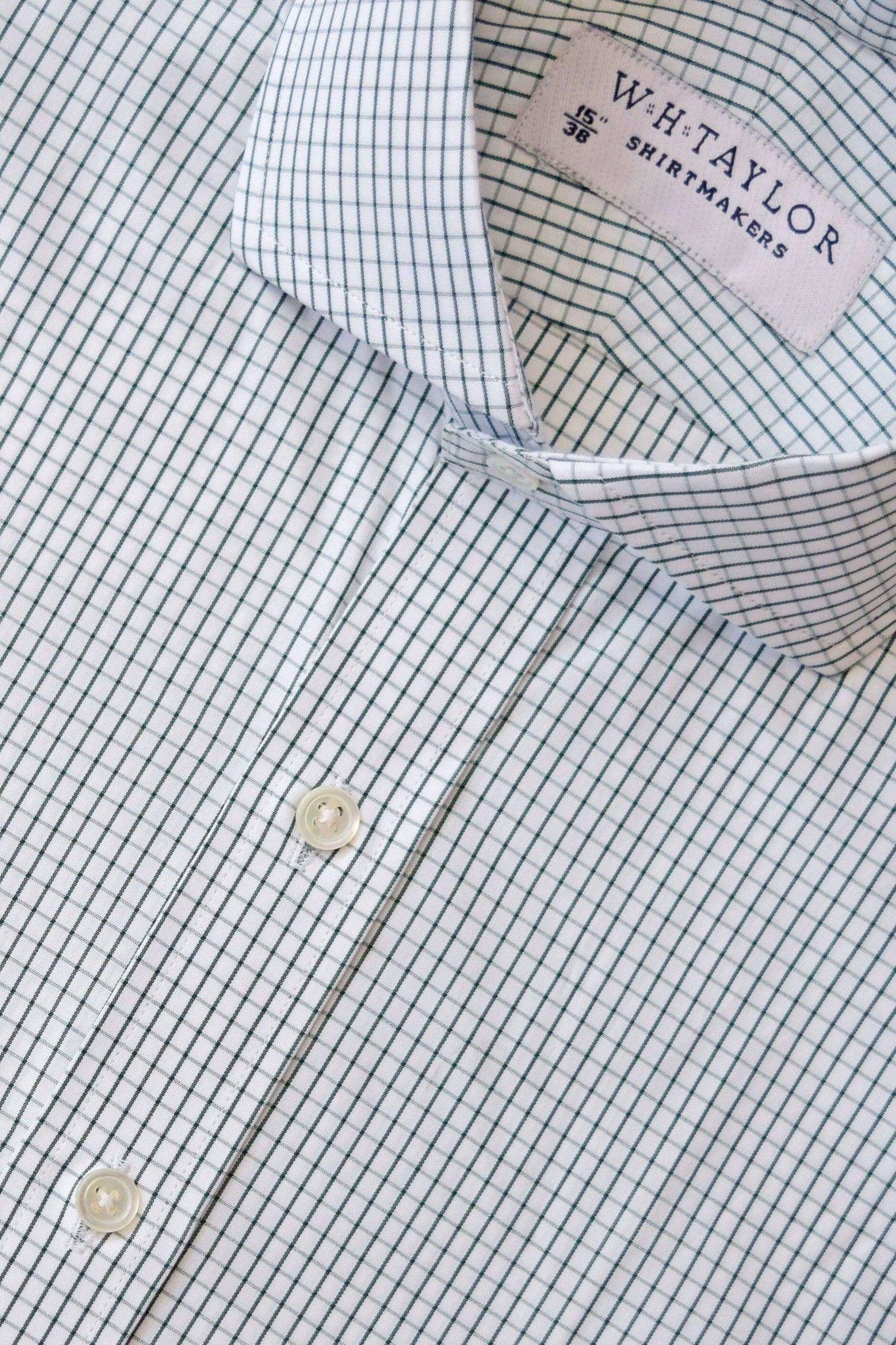 Green Graph Check Poplin Men's Bespoke Shirt